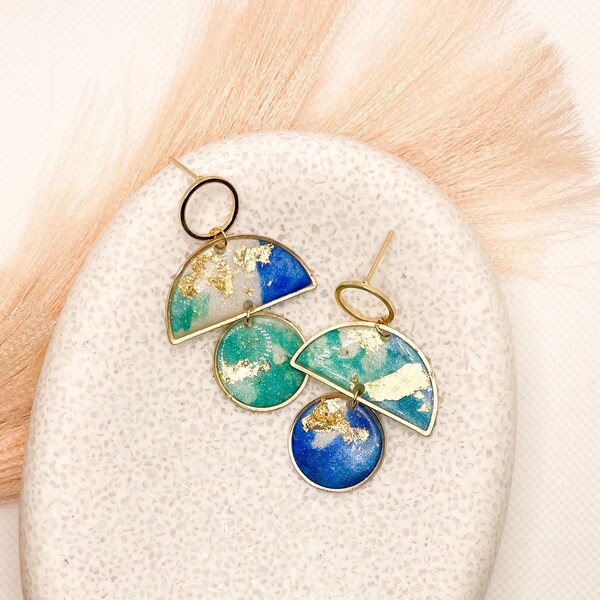 Blue Green Earrings - Etsy