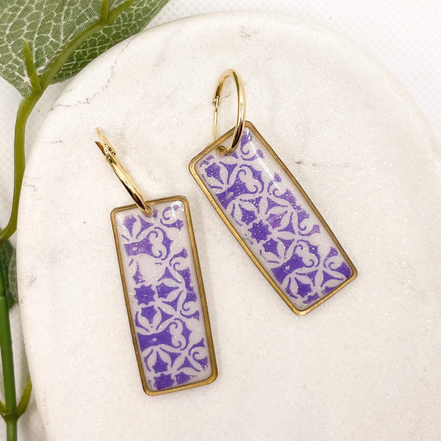 Mediterranean Style Earrings, Blue Tile Earrings, Birthday Gifts for ...
