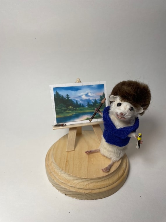 Taxidermy Mouse Bob Ross Etsy