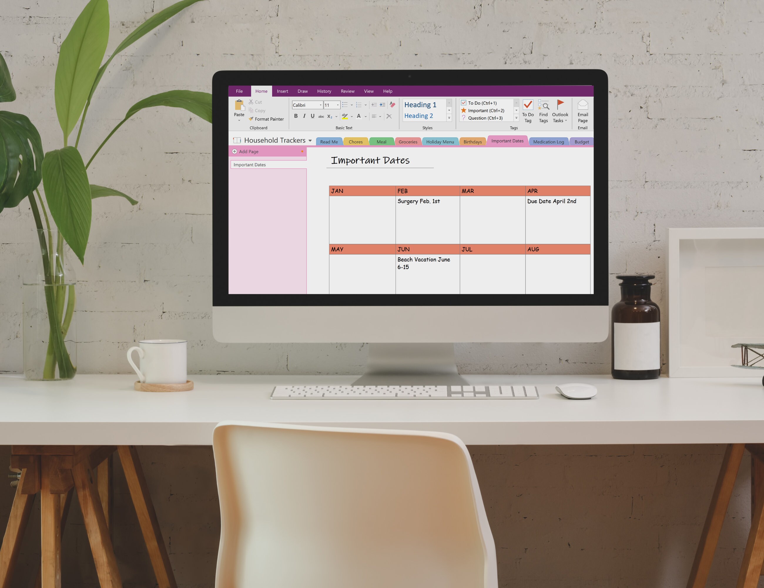 Onenote Household Tracker Templates, Planner Template Pages ...