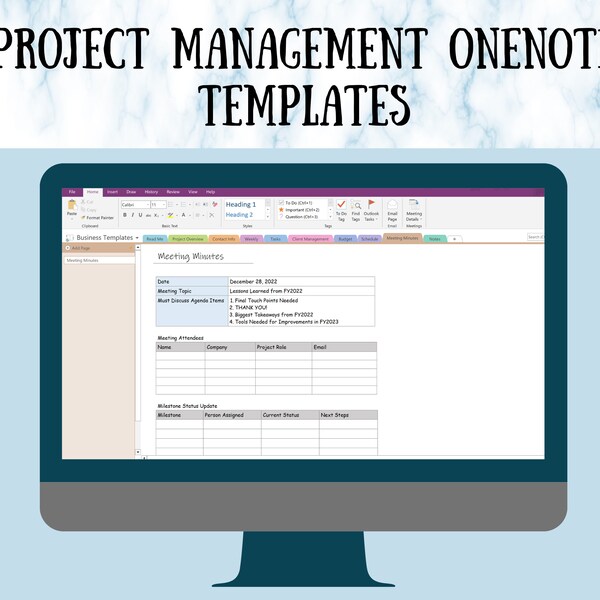 Onenote Template - Etsy