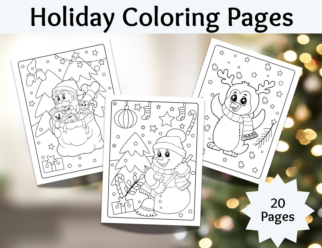 Holiday Coloring Pages Printable Holiday Coloring Activity, Preschool ...