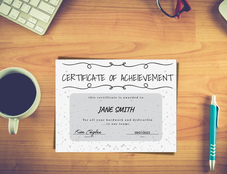Award Certificate Canva Template Printable Editable - Etsy
