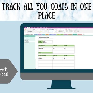 Habit Trackers for Onenote, Onenote Template, Track Goals All in One ...