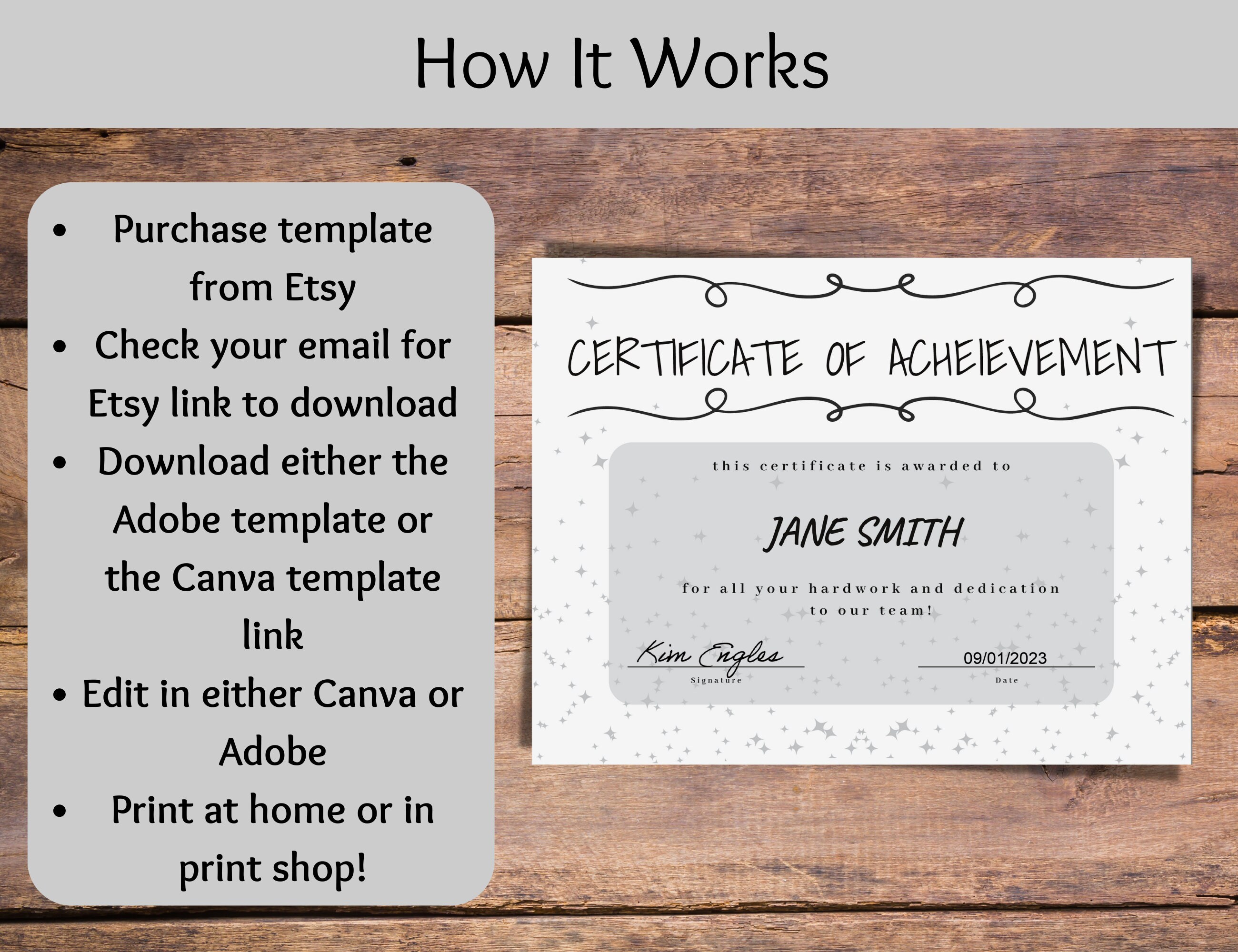 Certificado de premio: plantilla Canva, plantilla editable imprimible ...