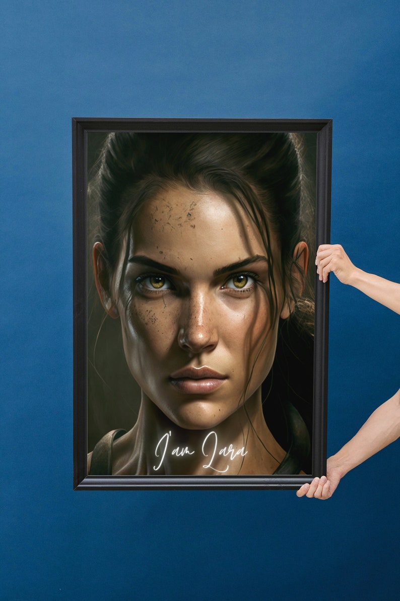 A Close up of a Woman With Green Eyes, Portrait of Lara Croft, Ultra ...