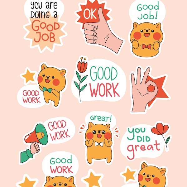 Good Job Stickers - Etsy