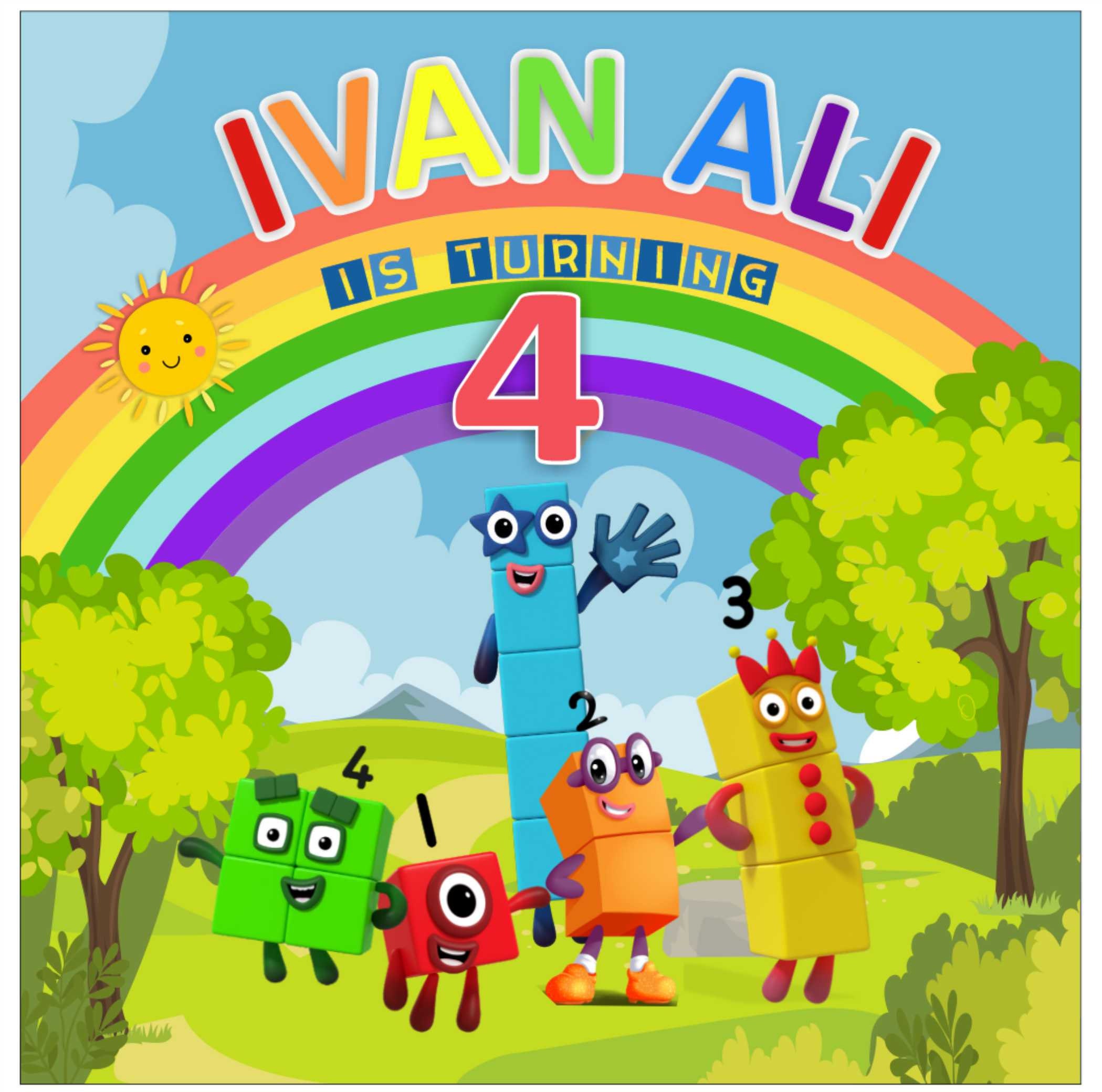 Numberblock Birthday Party Backdrop My First Birthday Backdrop ...