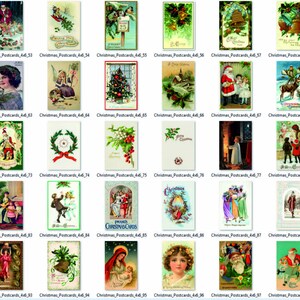 100 Printable Vintage Christmas Postcards, Christmas Holiday Postcard ...