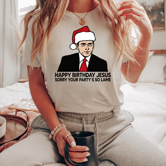 The Office Christmas Tee Michael Scott Happy Birthday Jesus - Etsy UK