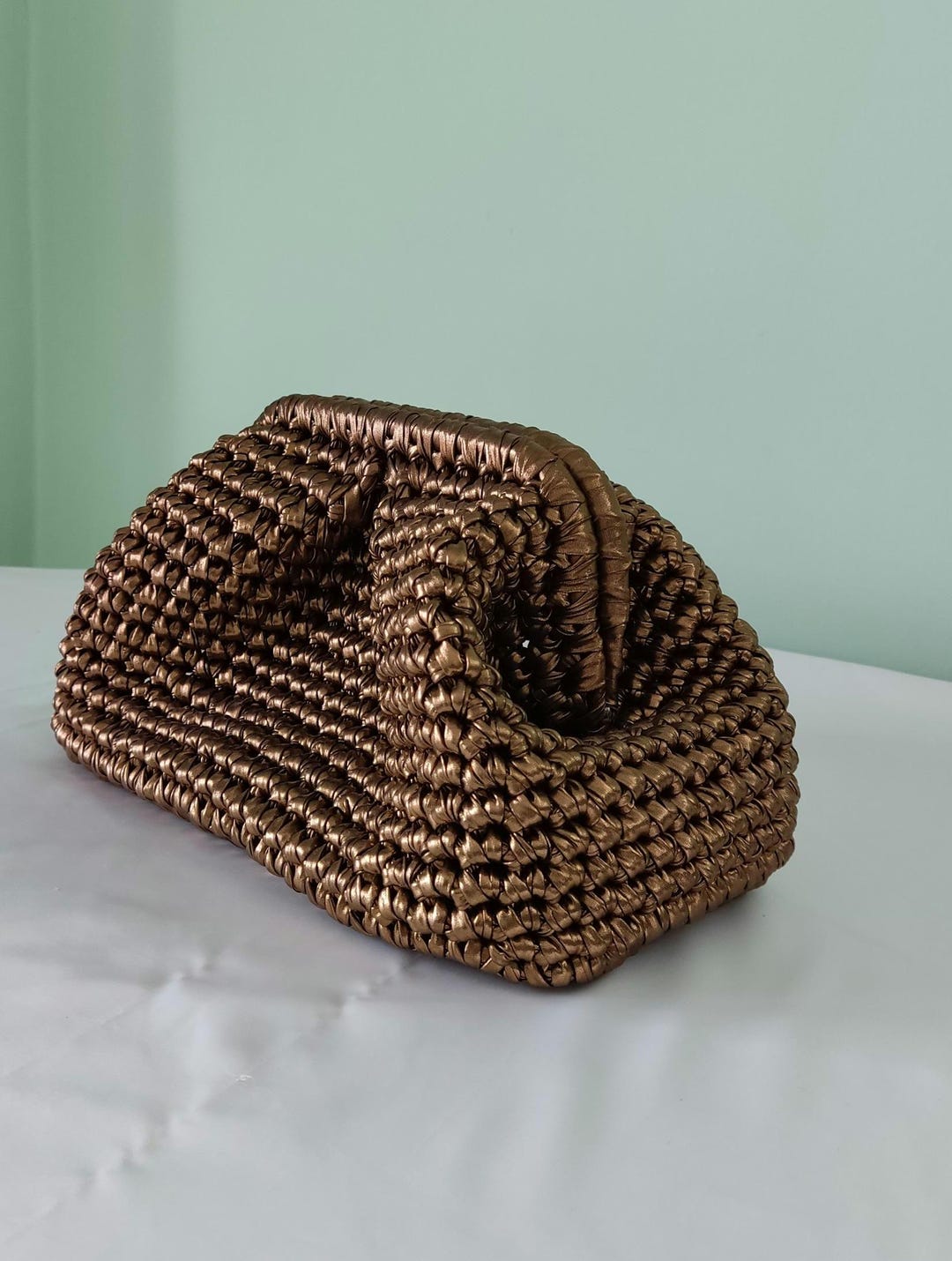 Bronze Metallic Clutch Bag, Elegant and Chic Evening Purse,pouch ...