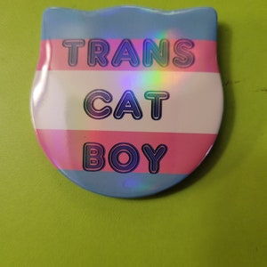 Trans + Nonbinary Pride Cat Pin Badges - Etsy