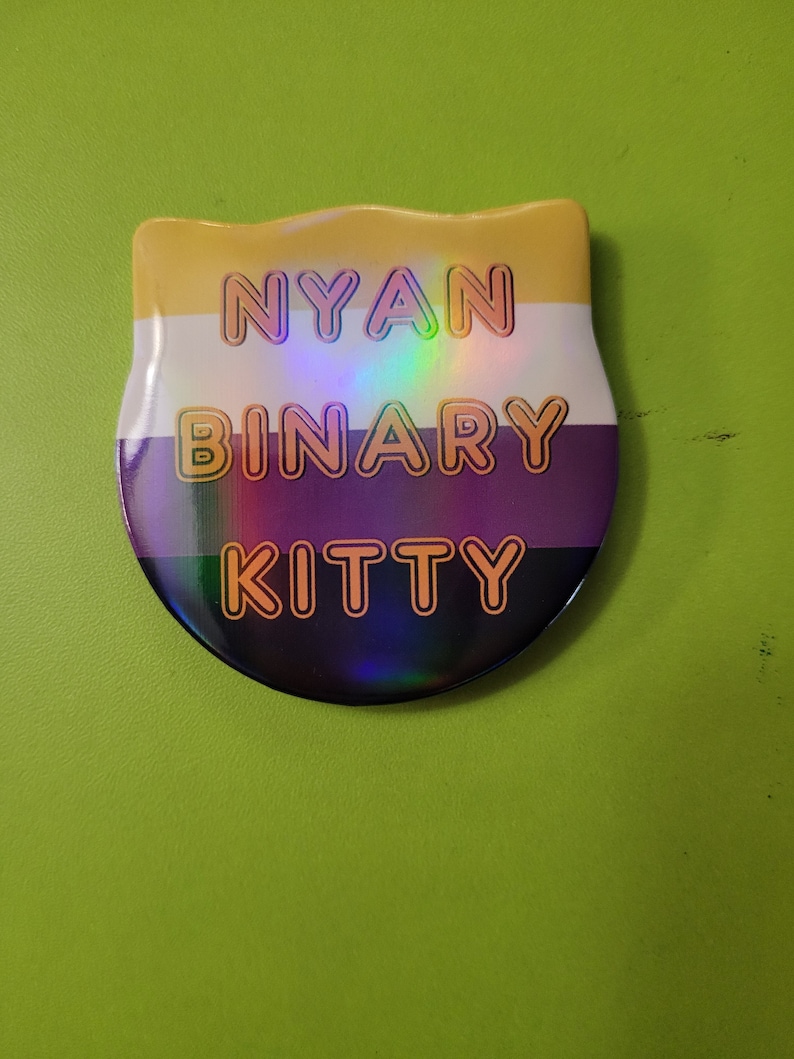 Trans Nonbinary Pride Cat Pin Badges - Etsy