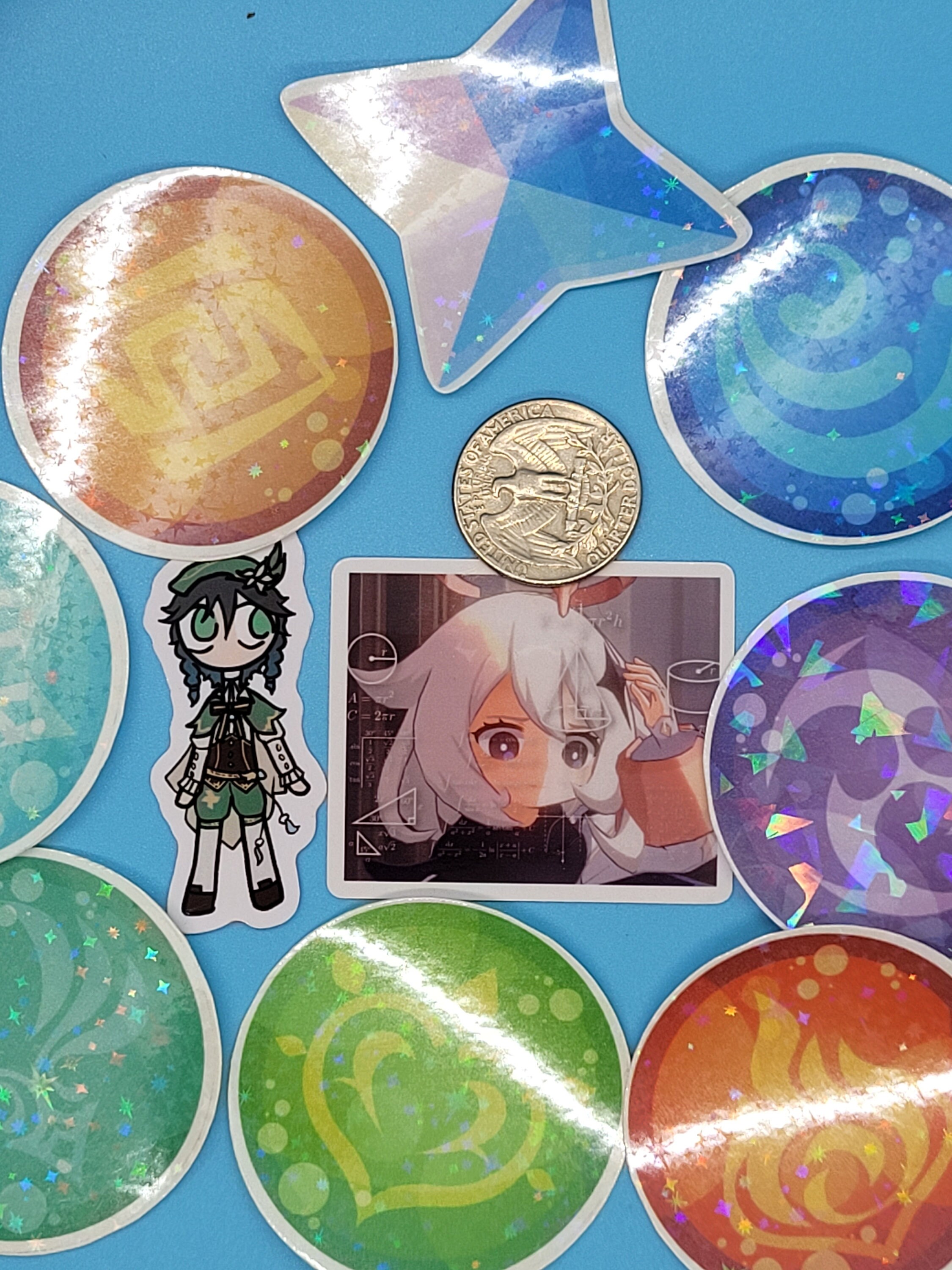 Genshin Impact Stickers Paimon Venti Visions - Etsy