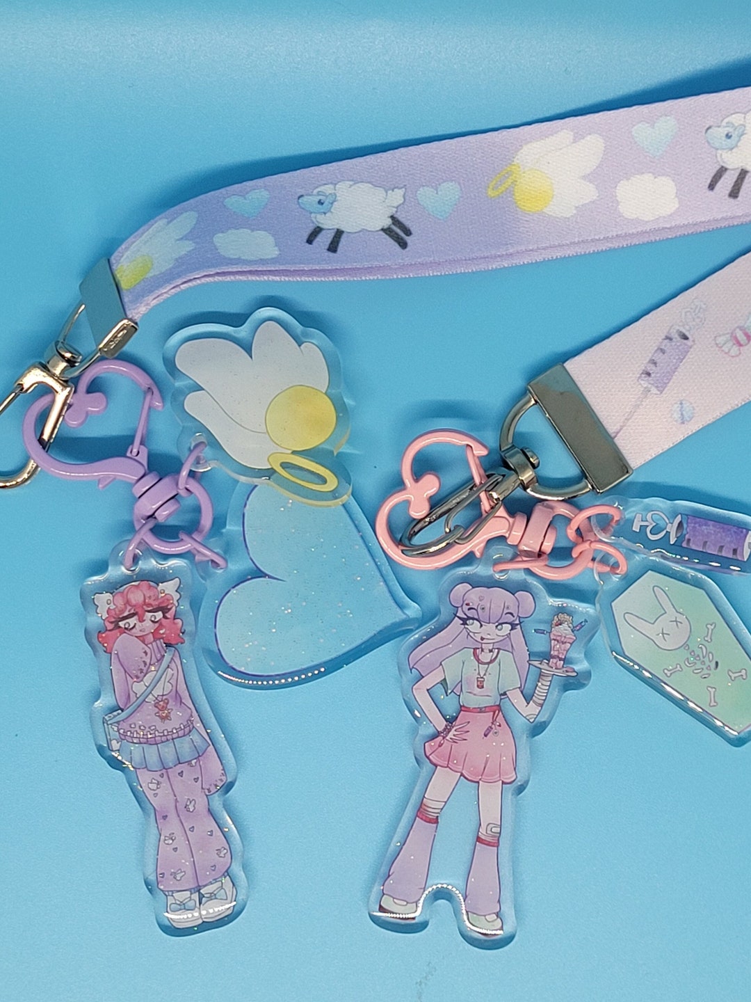 Harajuku Fashion Girlies Lanyard Keychains - Etsy