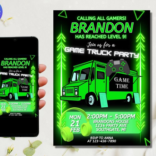 EDITABLE Video Game Party Invitation Gamer Birthday Invite - Etsy Canada