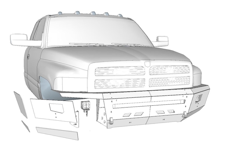 1994-2002 Dodge Ram CNC-DXF Front Bumper File Kit 1500-3500 - Etsy
