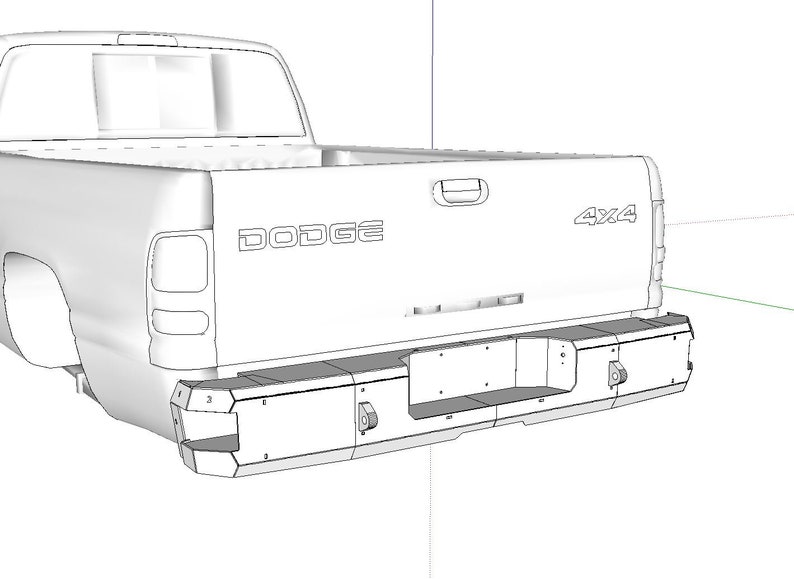 1994-2001 Dodge Ram CNC-DXF Rear Bumper File Kit 1500/2500/3500 - Etsy