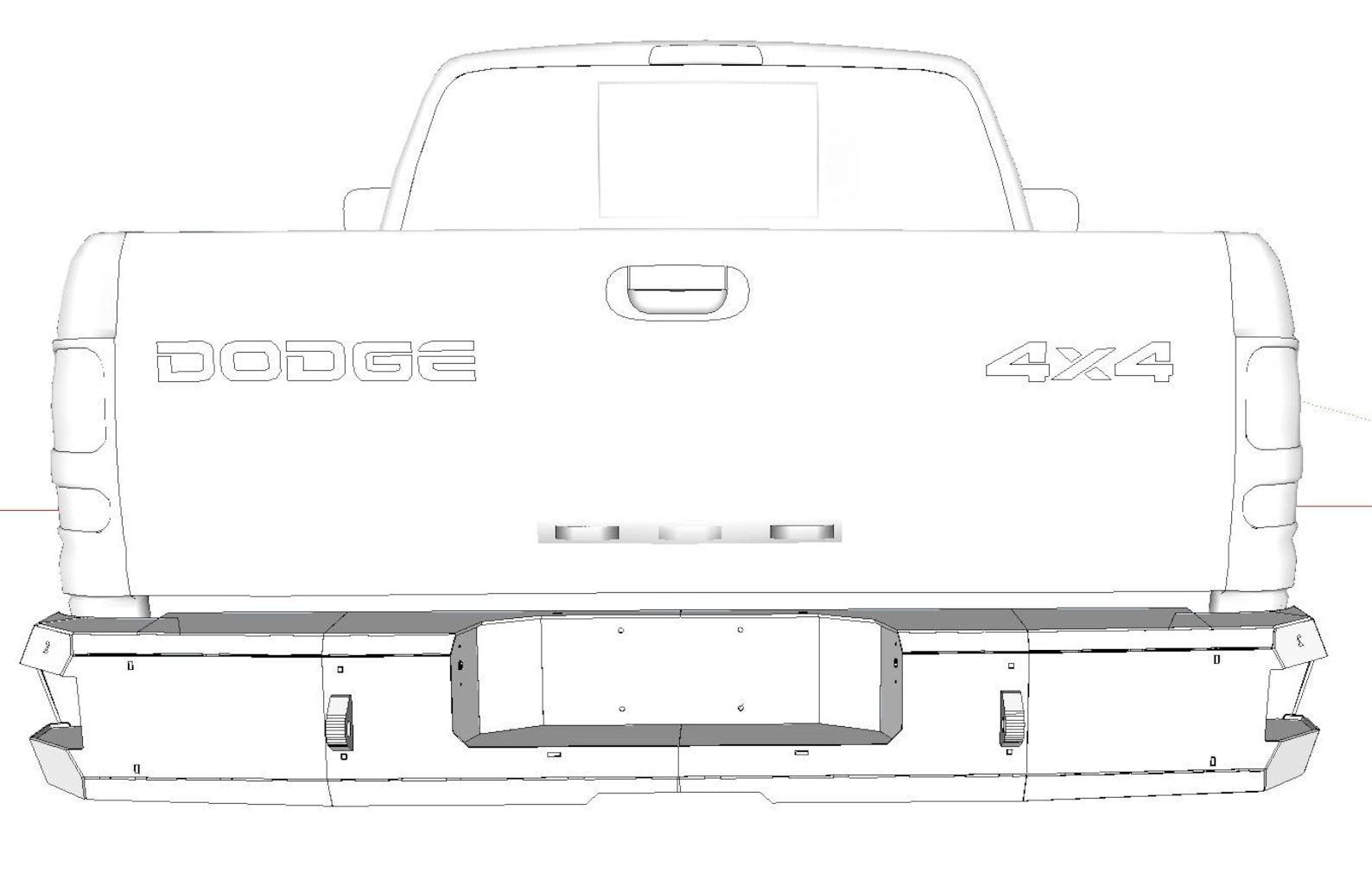 1994-2001 Dodge Ram CNC-DXF Rear Bumper File Kit 1500/2500/3500 - Etsy