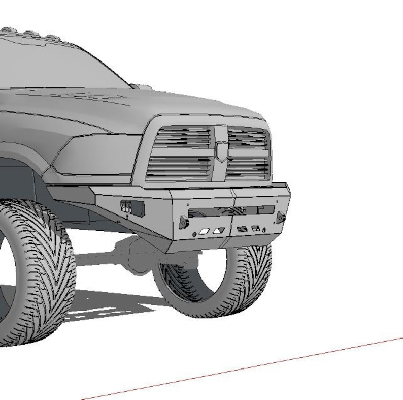 2010-2018 Dodge Ram CNC-DXF Front Bumper File High Clearance 2500-3500 ...