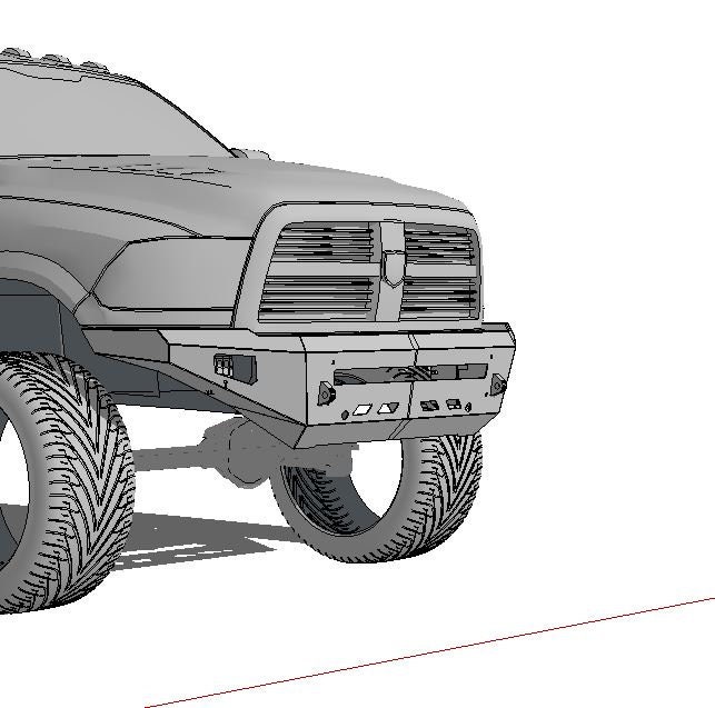 2010-2018 Dodge Ram CNC-DXF Front Bumper File High Clearance 2500-3500 ...