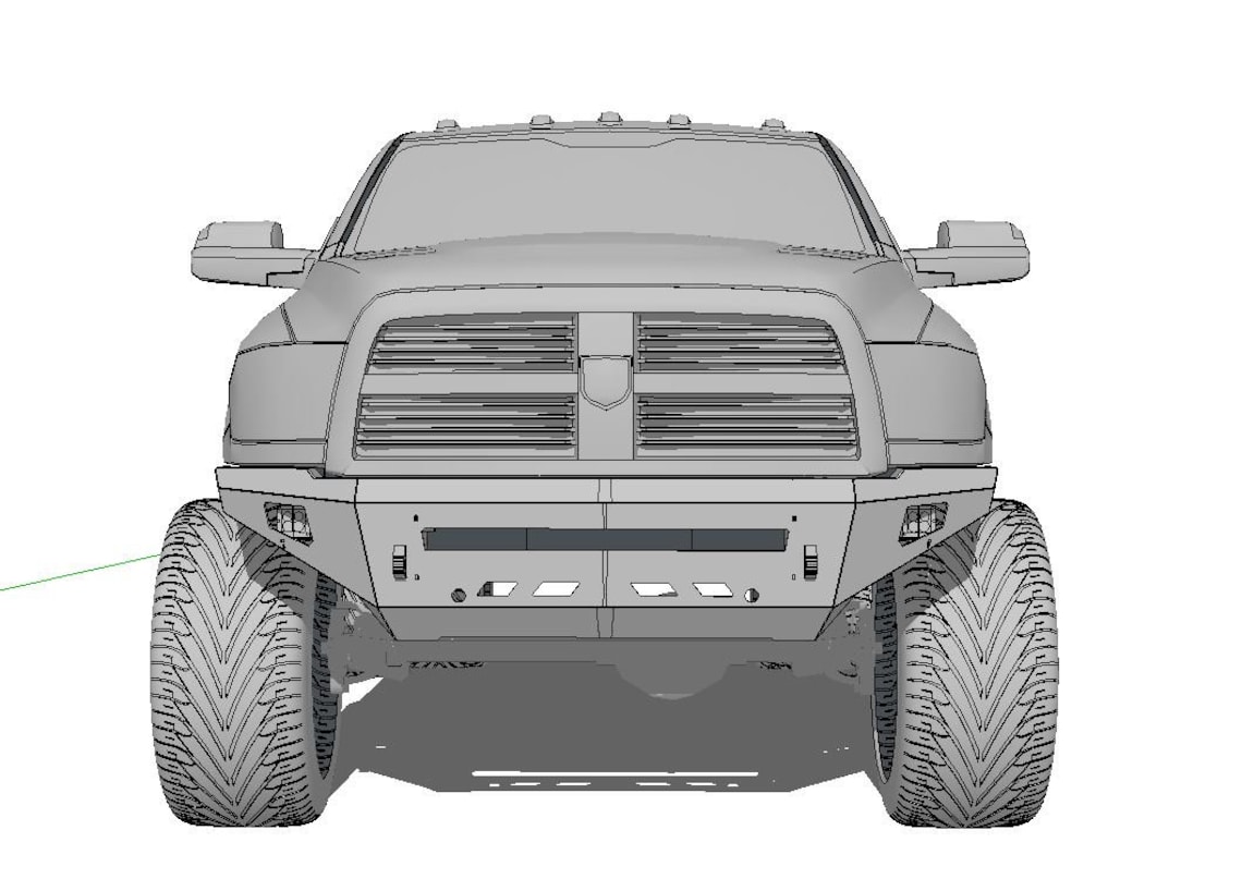 2010-2018 Dodge Ram CNC-DXF Front Bumper File High Clearance 2500-3500 ...