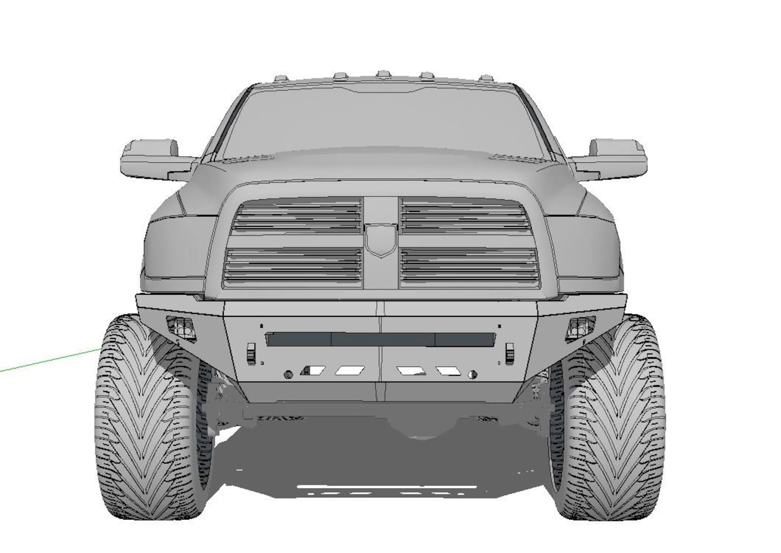 2010-2018 Dodge Ram CNC-DXF Front Bumper File High Clearance 2500-3500 ...