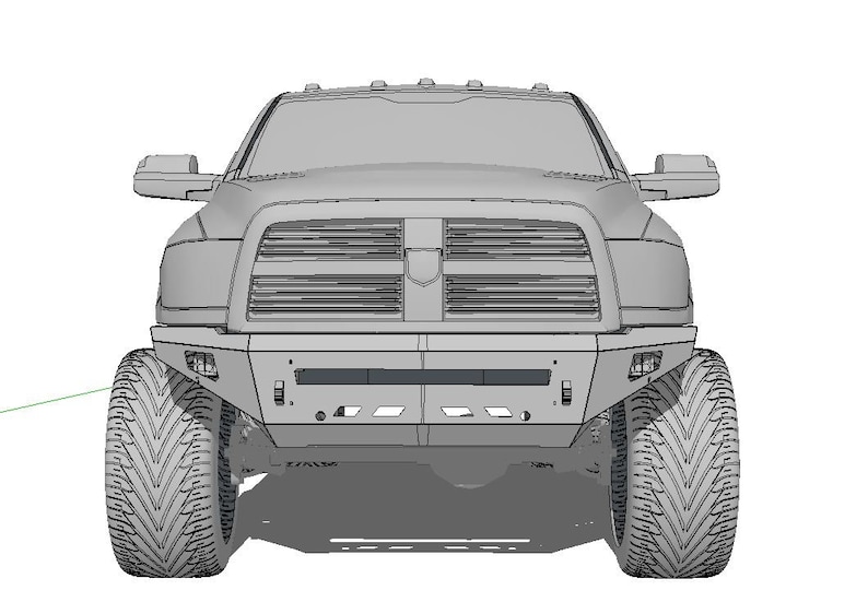 2010-2018 Dodge Ram CNC-DXF Front Bumper File High Clearance 2500-3500 ...