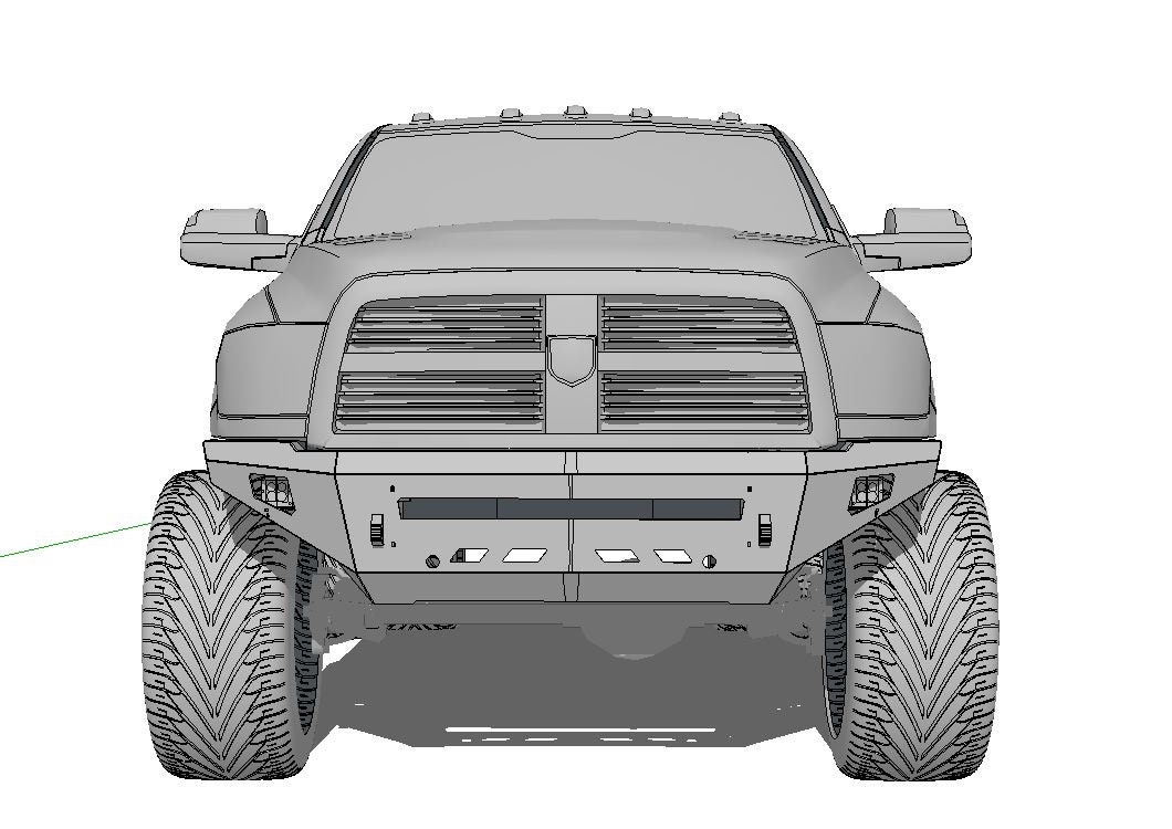 2010-2018 Dodge Ram CNC-DXF Front Bumper File High Clearance 2500-3500 ...
