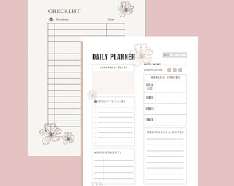 Minimalist Daily Planner Printable Daily to Do List for - Etsy