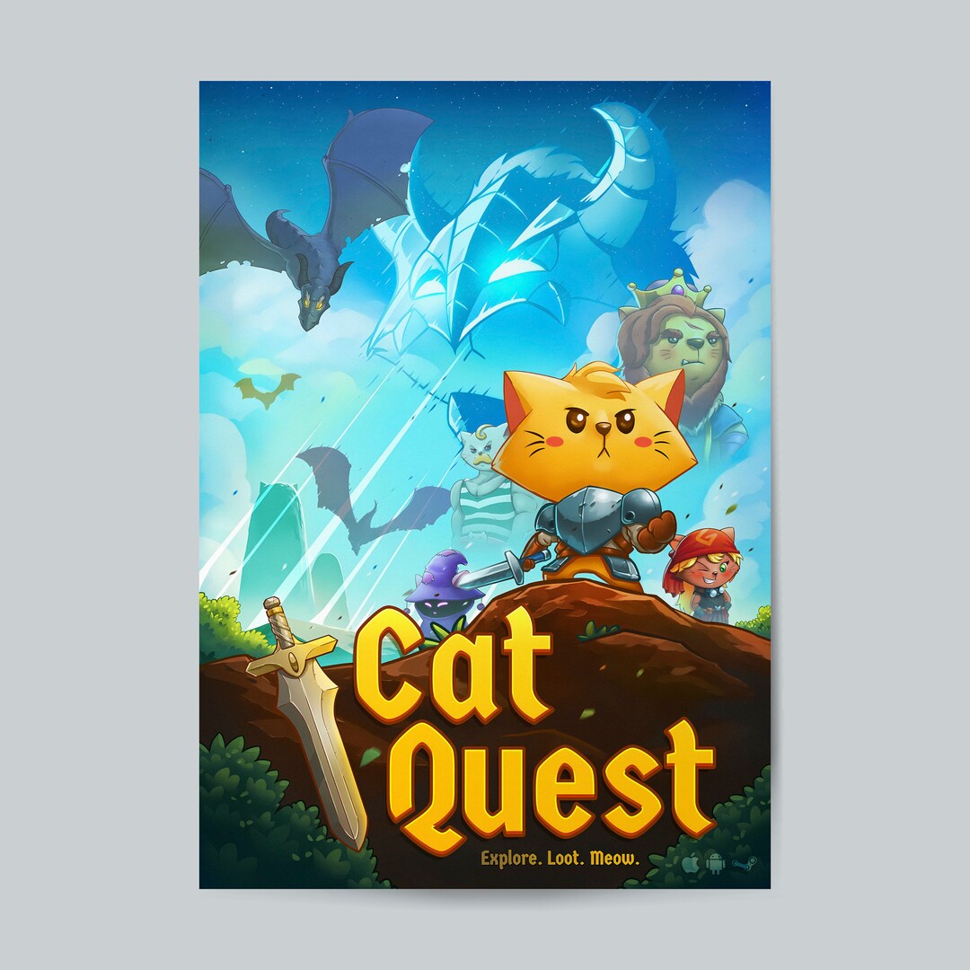 Cat Quest | Indie Game Poster | Gaming Poster | HD Color | Game Poster ...
