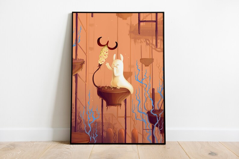 Slug Cat Poster Rain World Indie Game Poster HD Color Game Poster Wall ...