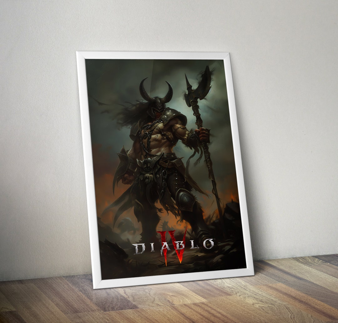 Diablo IV | Barbarian | Gaming Poster | HD Color | Game Poster | Wall ...
