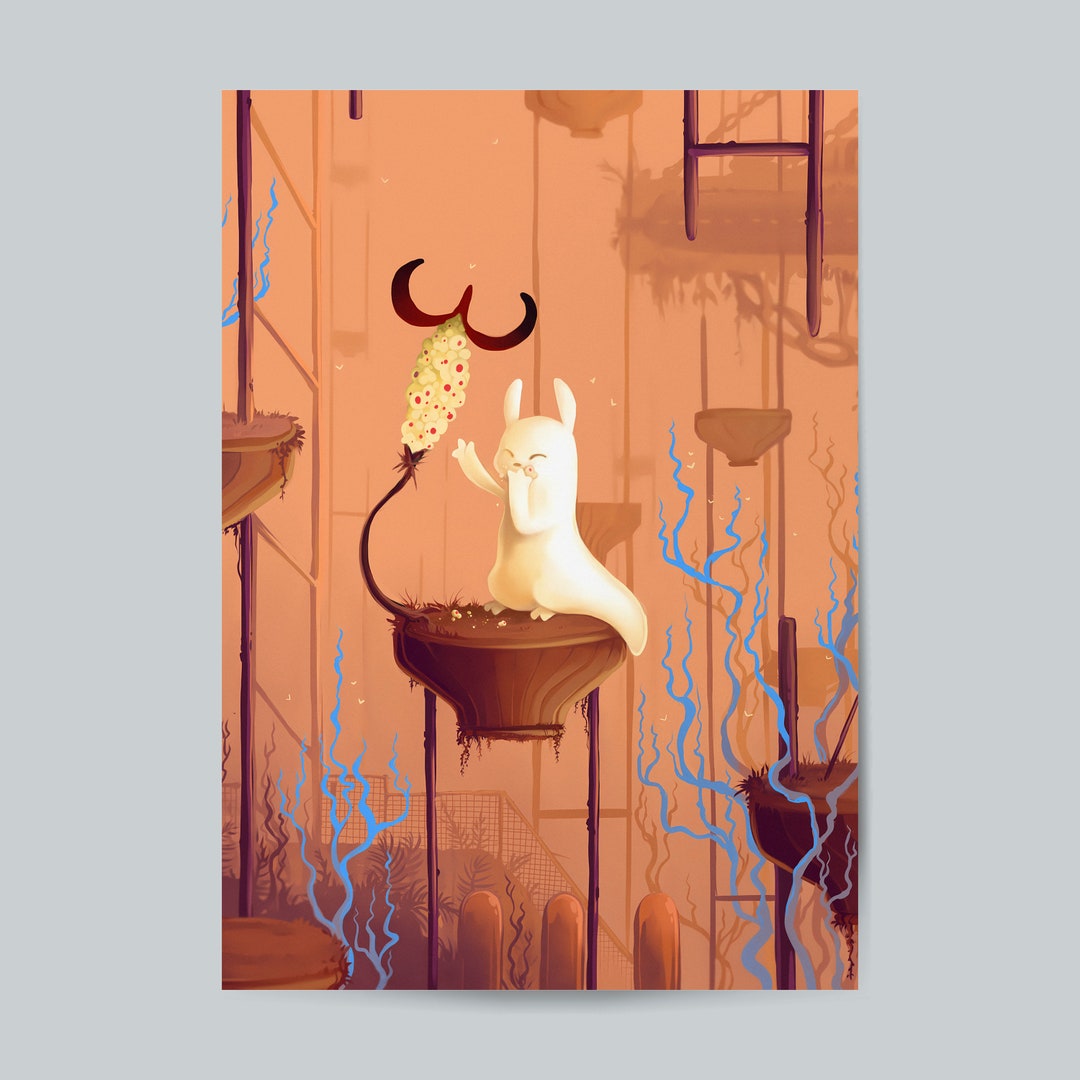 Slug Cat Poster | Rain World | Indie Game Poster | HD Color | Game ...