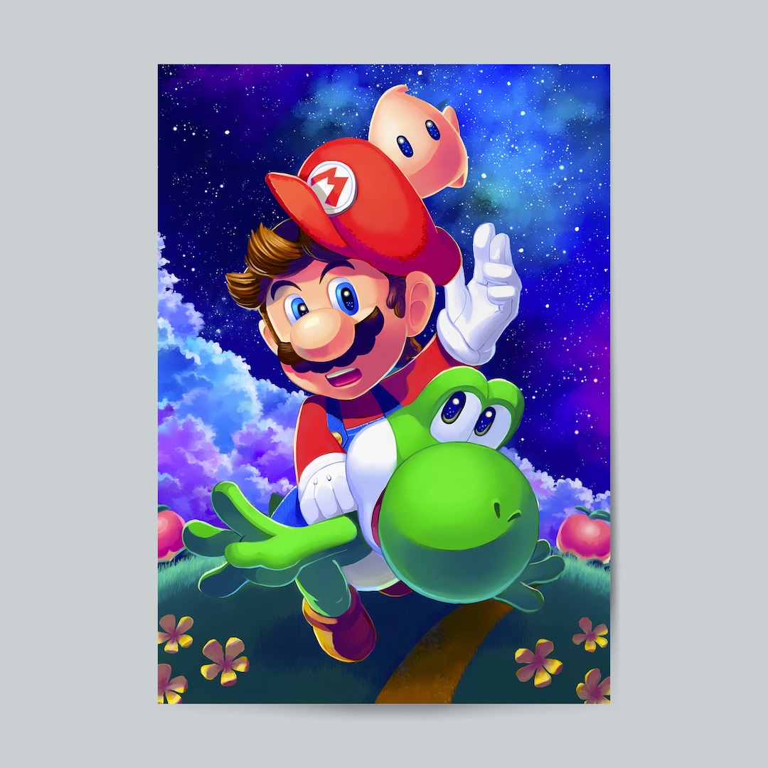 Super Mario and Yoshi | Gaming Poster | HD Color | Game Poster | Wall ...