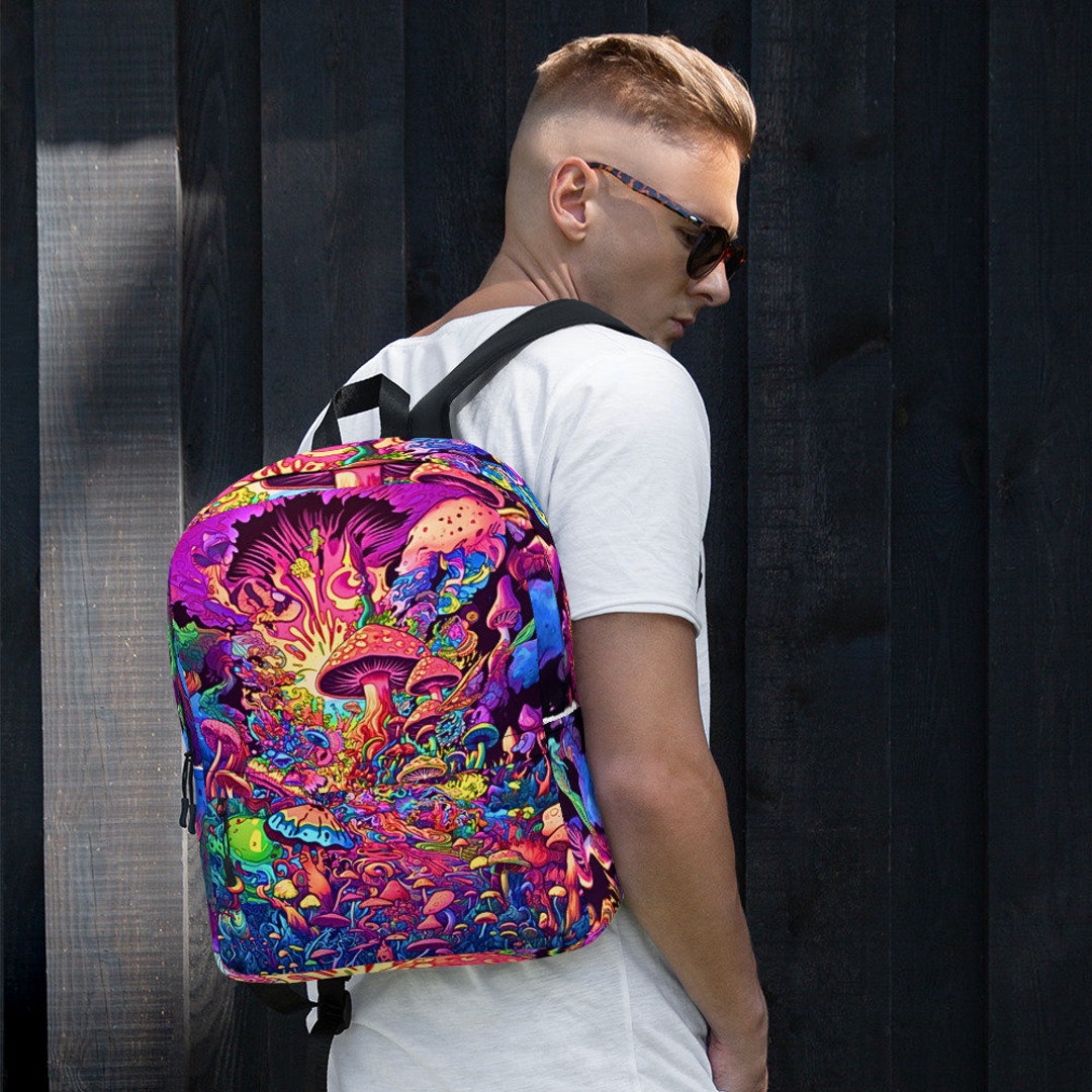 Psychedelic Trippy Mushroom Vibrant Colorful Backpack - Etsy