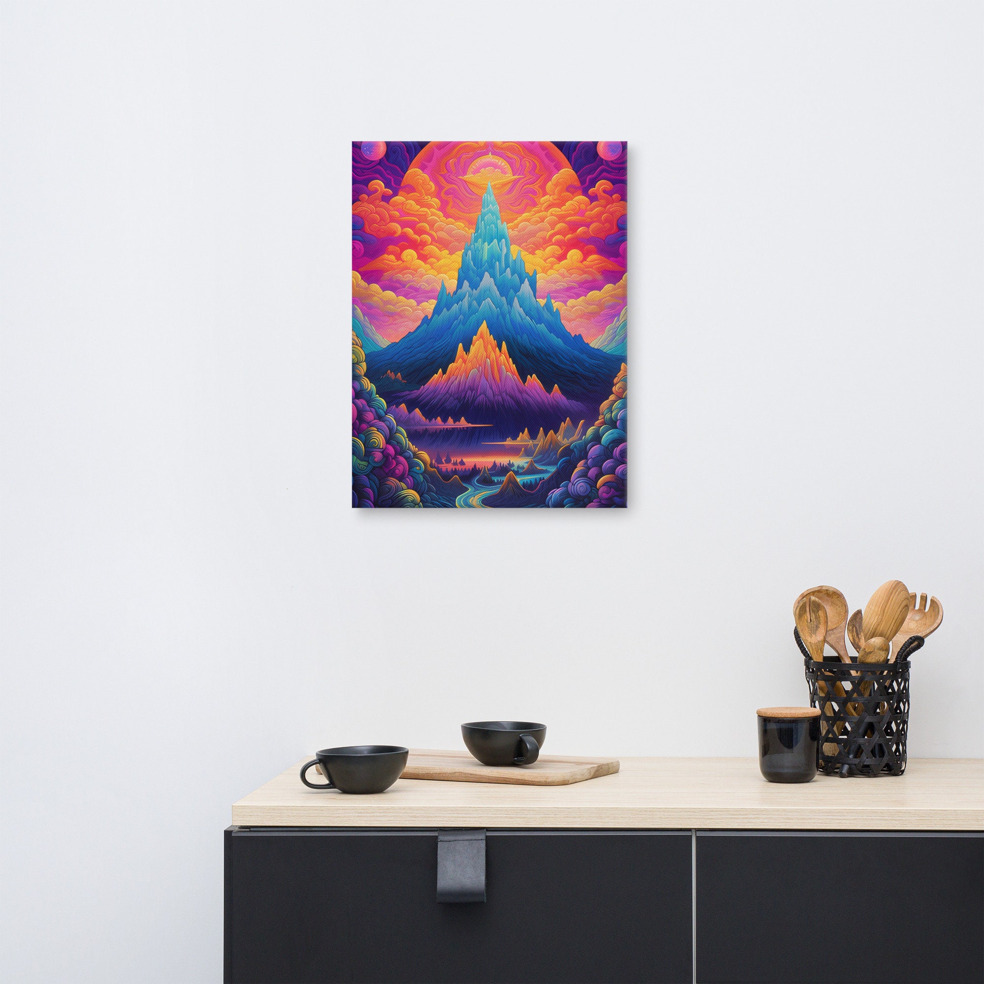 Mountain Canvas Art Trippy Psychedelic Modern Wall Art - Etsy