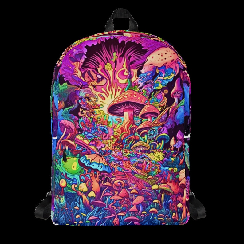 Psychedelic Trippy Mushroom Vibrant Colorful Backpack - Etsy