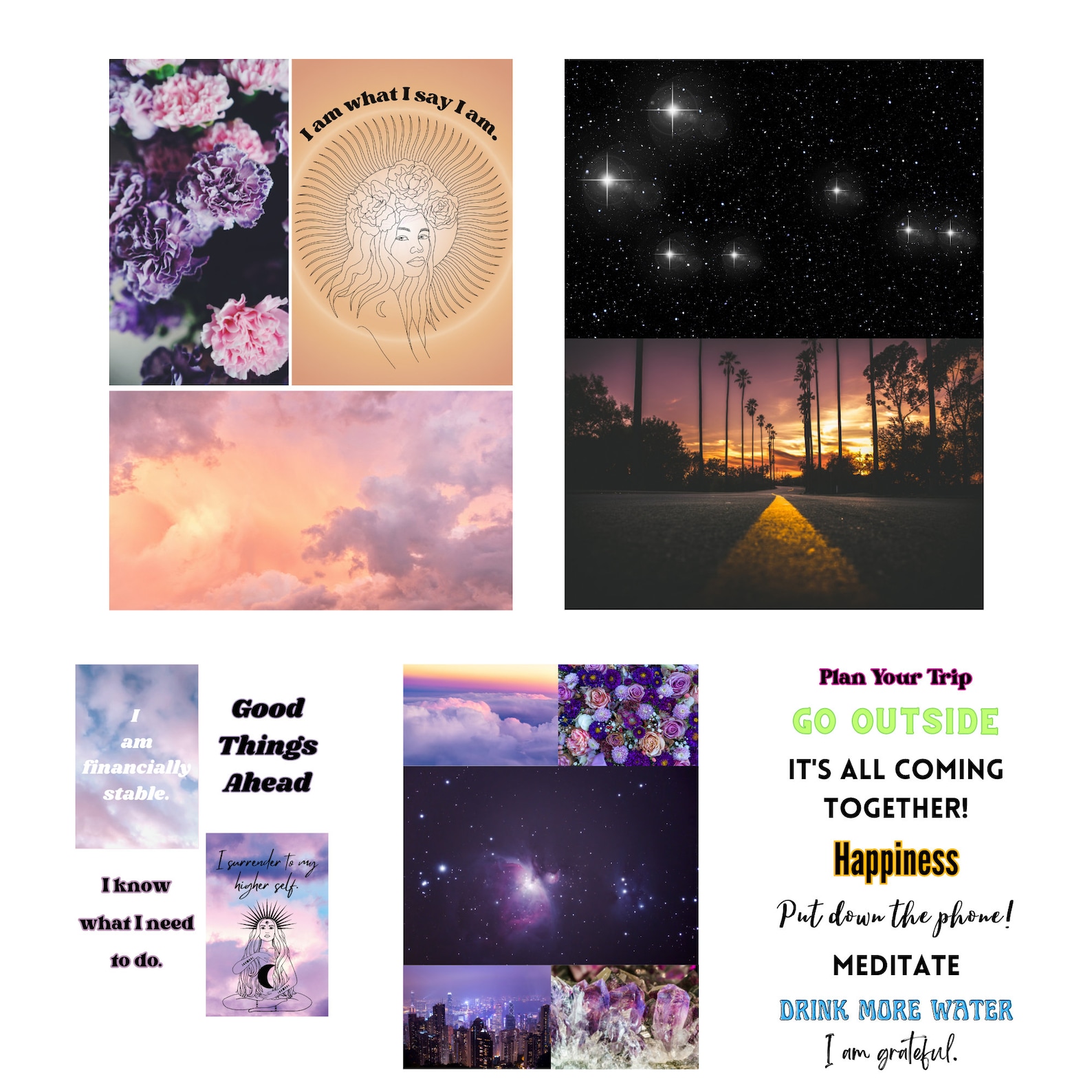 Dream Life Vision Board Kit purple Theme 8.5 11 in Printable PDF ...