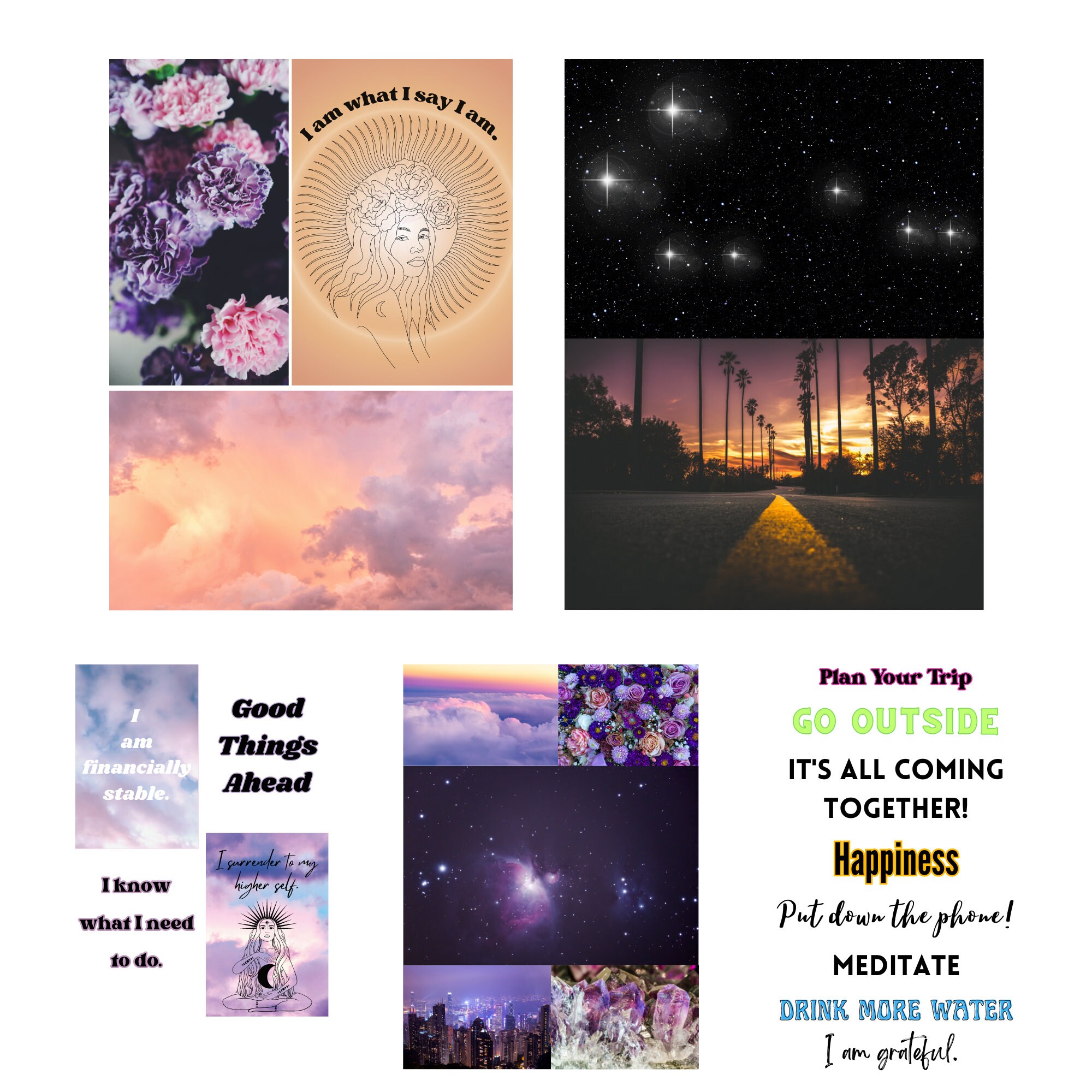 Dream Life Vision Board Kit (purple Theme) | 8.5 × 11 in | Printable ...