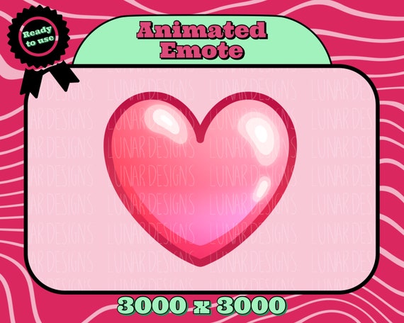 Pink Beating Heart Animated Emote GIF static PNG Included - Etsy