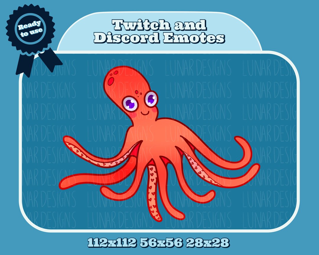 Cute Orange Octopus Emote - Twitch Discord Youtuber Emote / Badge for ...