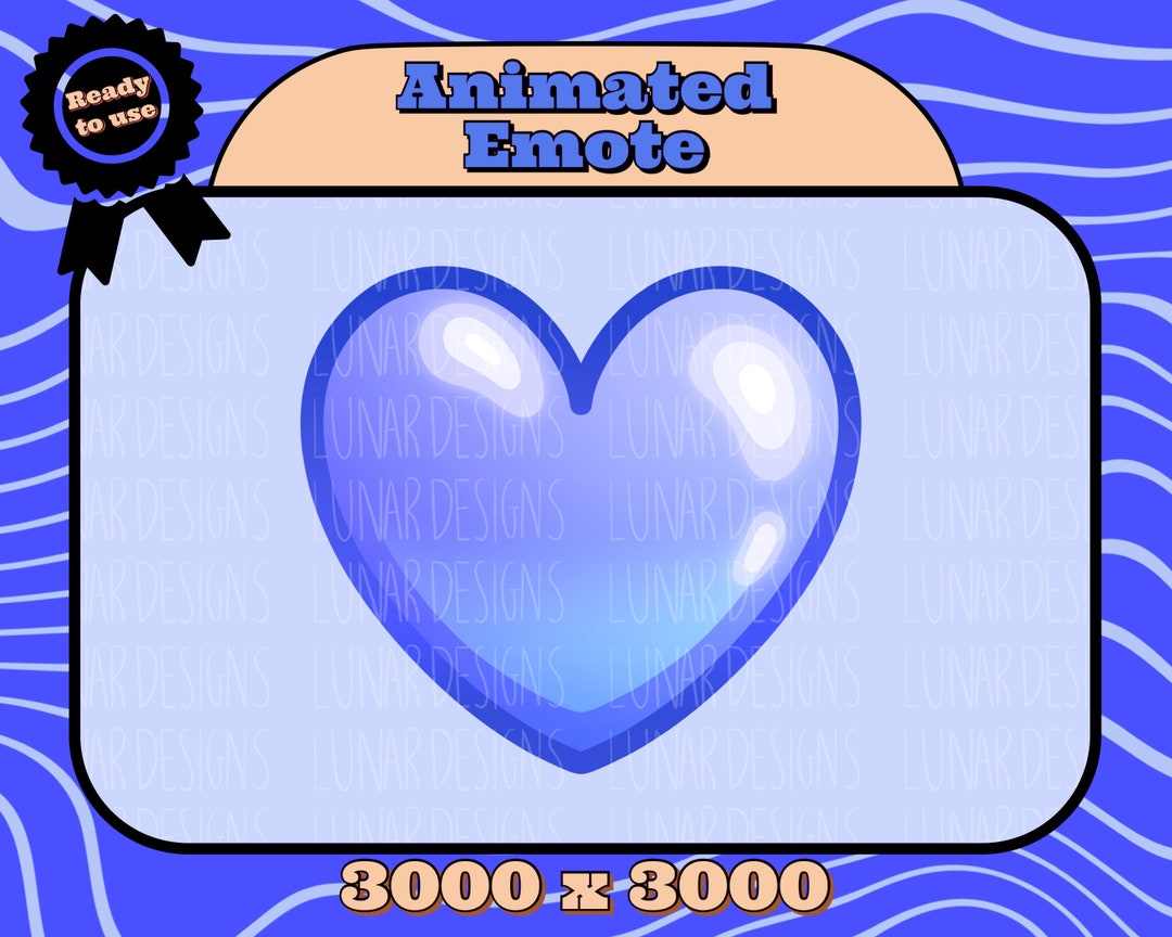 Blue Beating Heart Animated Emote GIF (static PNG Included) - for ...