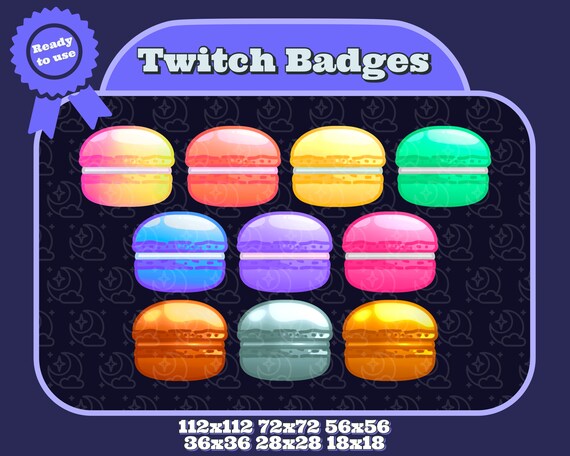 Cute Macaron Badges Pack 10x Sub Badges for Twitch and - Etsy