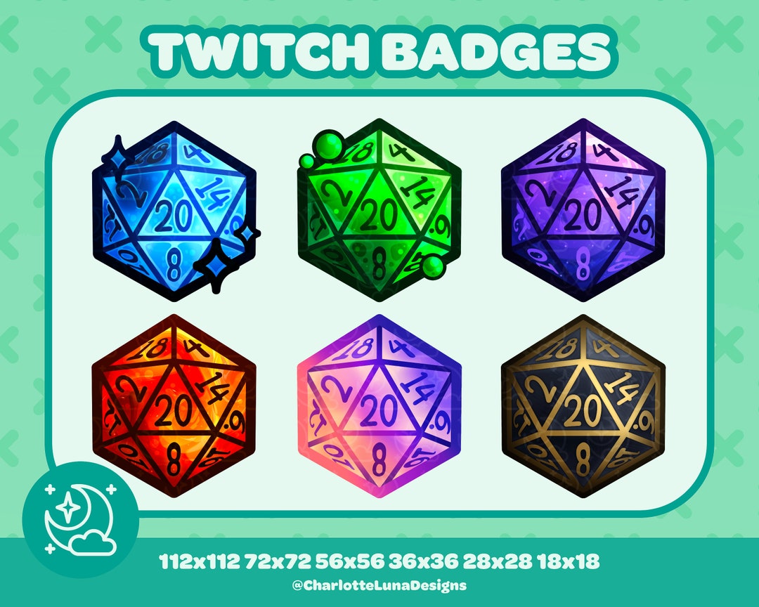 6 Dungeons and Dragons D20 Twitch Badges - D&D Badges for Twitch (and ...
