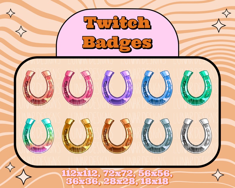 10 insignias de herradura - Western, Cowboy Sub Badges para Twitch (y ...