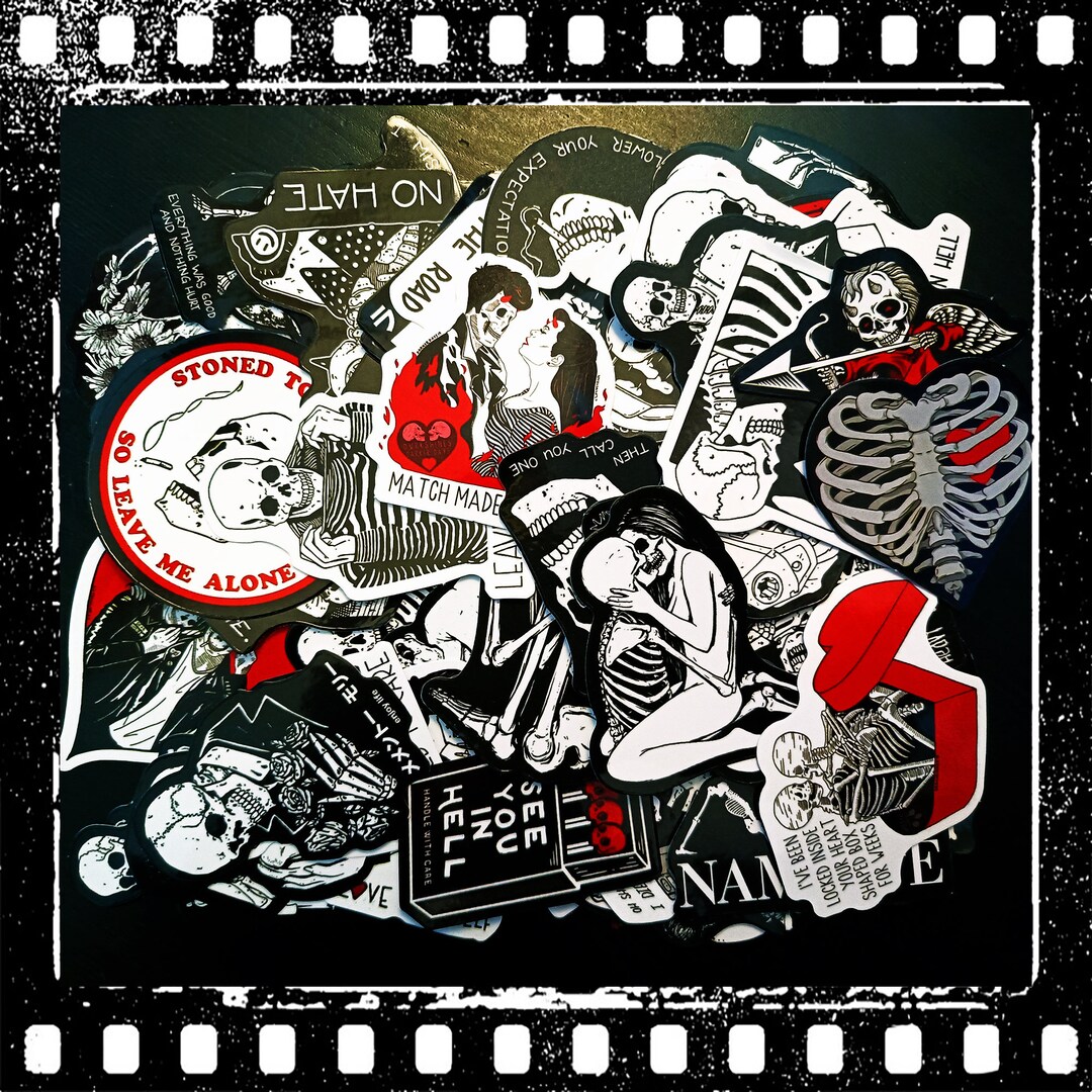 50-300 Pcs Goth Skull Sticker Pack NO.6 Horror Waterproof - Etsy