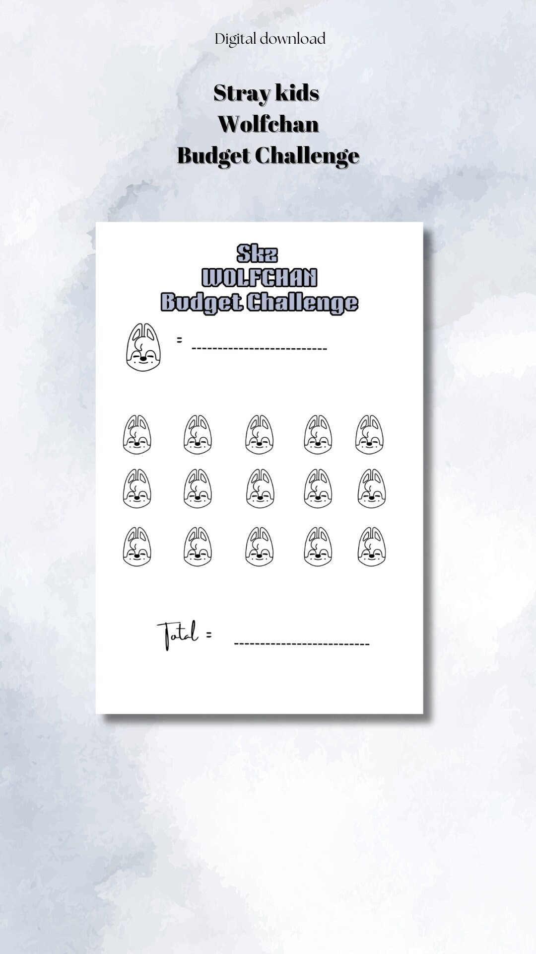Stray Kids Skzoo Budget Challenge Pdf Printable K Pop , Budgeting ...
