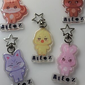 Ateez Aniteez Character Keychains K Pop - Etsy