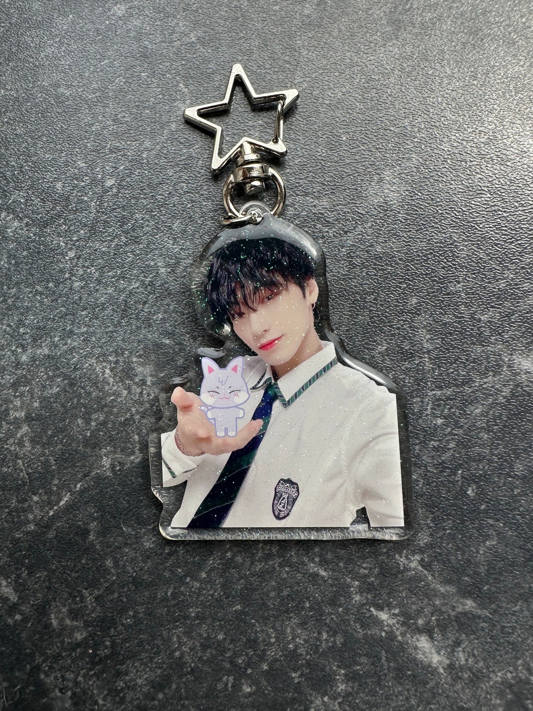 San Ateez Aniteez Sandeoki Keychain, Glitter K Pop - Etsy